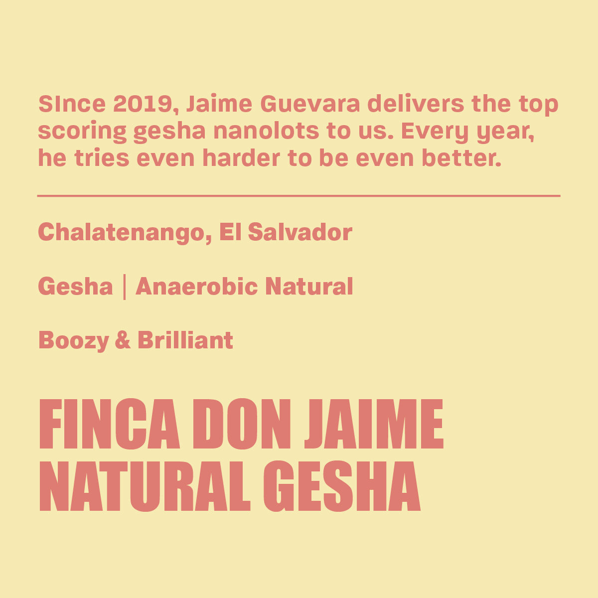 Don Jaime Gesha – Unity Sourcing & Roasting